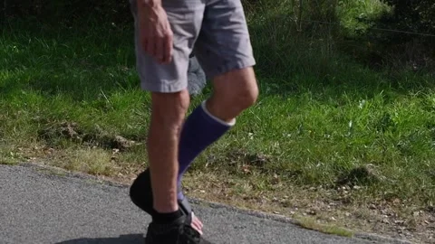 man with broken left leg in modern blue ... | Stock Video | Pond5