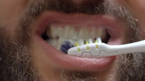 Man Brushing Teeth 4K: Close-Up Dental H... | Stock Video | Pond5