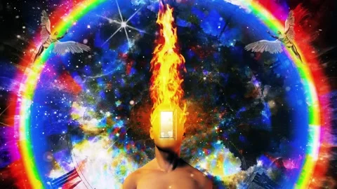 Man with burning mind | Stock Video | Pond5