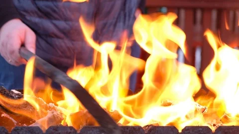 Man burning old letters in fire | Stock Video | Pond5