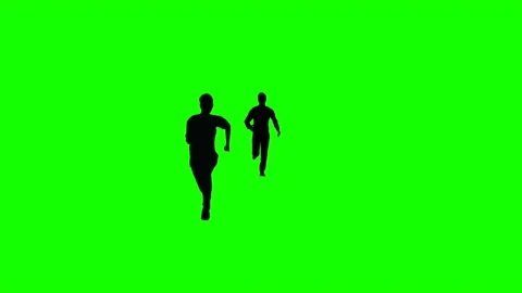 Man chasing man silhouette green screen | Stock Video | Pond5