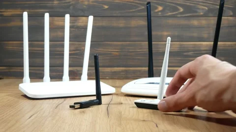 Man choose of different types of Wi-Fi r... | Stock Video | Pond5