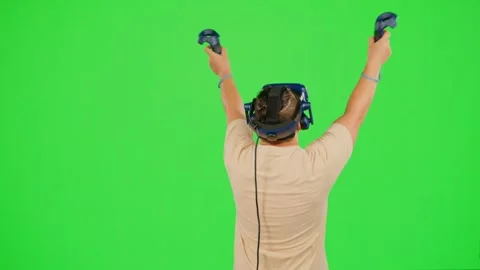 The man on chroma key green screen backg... | Stock Video | Pond5
