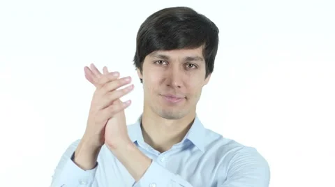 Man Clapping , Applauding On White backg... | Stock Video | Pond5