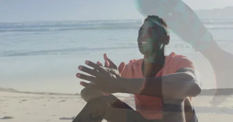 man clapping on beach, displaying animat... | Stock Video | Pond5