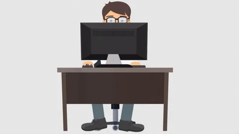 Man at the computer. Animation using a c... | Stock Video | Pond5