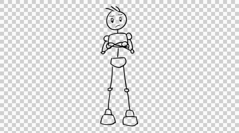 man with cross hand Stickman line drawin... | Stock Video | Pond5