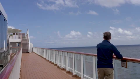 Man on cruise ship sailing through heavy... | Stock Video | Pond5