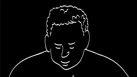 Man Crying Tears Flowing Depressed Drawi... | Stock Video | Pond5