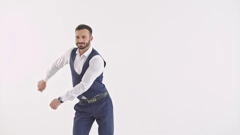 Man Dancing White Background Stock Footage ~ Royalty Free Stock Videos ...