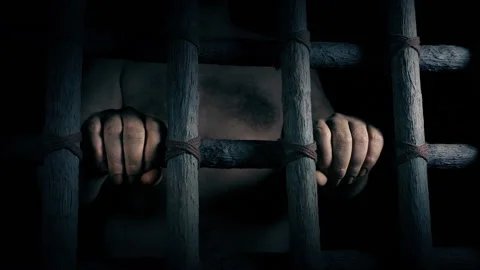 Man In Dark Cell - Isolation, Depression... | Stock Video | Pond5