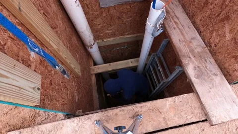 Man drilling water well in deep square h... | Stock Video | Pond5