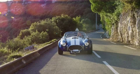 Man driving a blue luxury car with the s... | Stock Video | Pond5