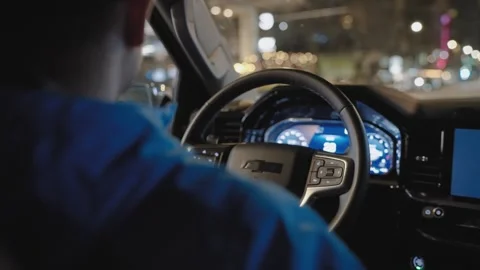 Man driving car through the streets of n... | Stock Video | Pond5