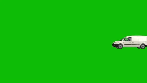 Man Driving White Van Car Green Screen A... | Stock Video | Pond5