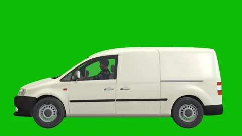 Man Driving White Van Green Screen Anima... | Stock Video | Pond5