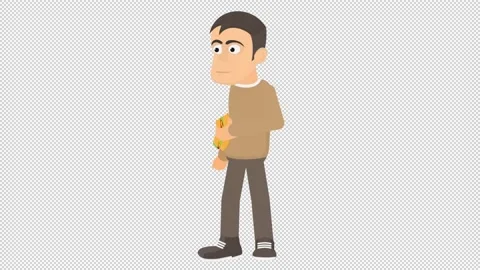 Man eats food. Animation of snacking on ... | Stock Video | Pond5