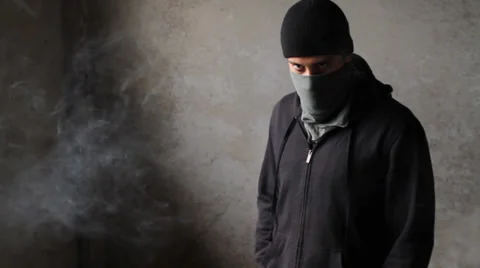 Man Evil Mask Killer Bandit Danger Terro... | Stock Video | Pond5