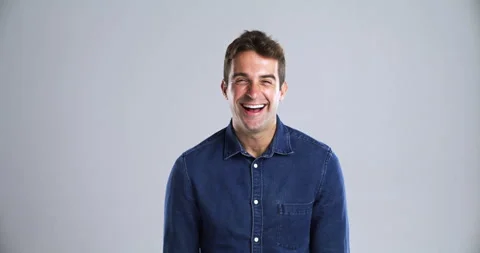 Man, face and laugh as comedy in studio ... | Stock Video | Pond5