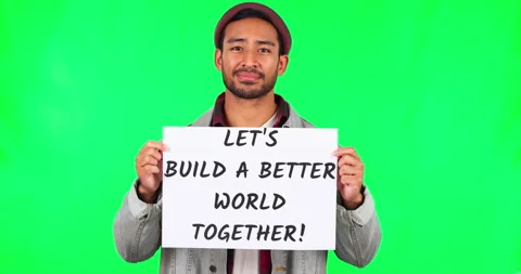 Man, face and protest poster by green sc... | Stock Video | Pond5