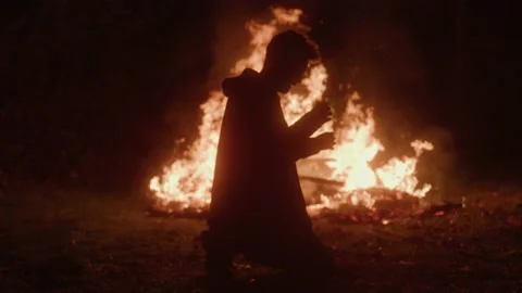 A Man Falling to His Knees in Despair in... | Stock Video | Pond5