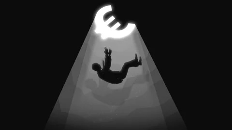 Man Falls Down Into A Hole With A Euro S... | Stock Video | Pond5