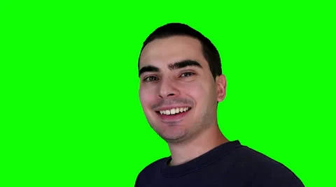 Man Gives Smile Green Screen | Stock Video | Pond5