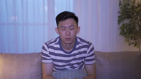 man got spooky feelings seeing ghost mov... | Stock Video | Pond5