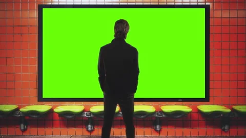 Man Green Screen Billboard Wall Zoom In ... | Stock Video | Pond5