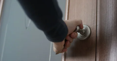 Man Hand Open Door Handle Indoors Shot o... | Stock Video | Pond5