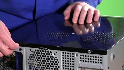man hand repair computer motherboard. 4K | Stock Video | Pond5