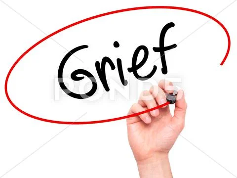 Man Hand writing Grief with black marker on visual screen ~ Hi Res ...