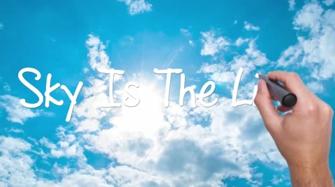 Man Hand writing Sky Is The Limit with b... | Stock Video | Pond5