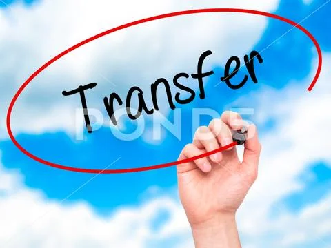 Man Hand writing Transfer with black marker on visual screen ~ Premium ...