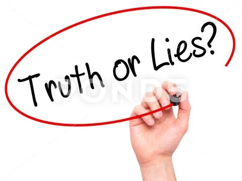 Man Hand writing Truth or Lies? with black marker on visual screen ...