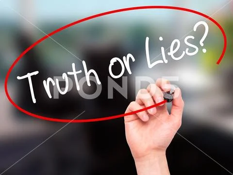 Man Hand writing Truth or Lies? with black marker on visual screen ...