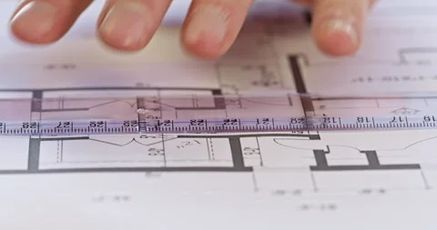 Man hands measure length and draw line o... | Stock Video | Pond5