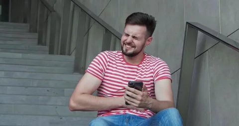 Man having heart attack on stairs, outdo... | Stock Video | Pond5