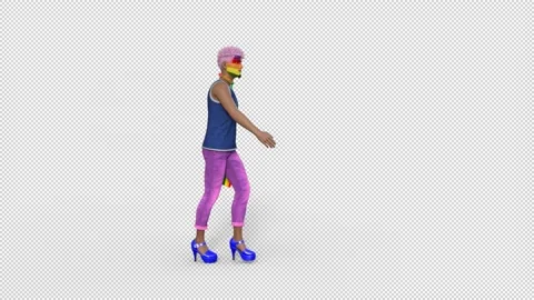man in high heels walking , animation , ... | Stock Video | Pond5