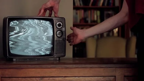 Man hitting an Old TV with Green Screen.... | Stock Video | Pond5