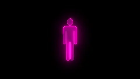 Man icon glowing neon pink color animati... | Stock Video | Pond5