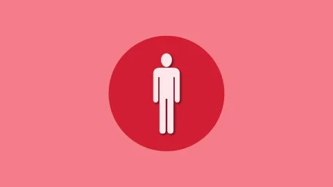 Man icon red color simple shape circle a... | Stock Video | Pond5