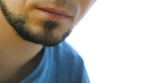 Man inhaling through inhaler mask.Inhale... | Stock Video | Pond5