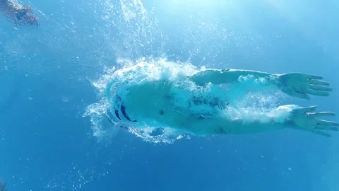 man jump and diving down under water fro... | Stock Video | Pond5