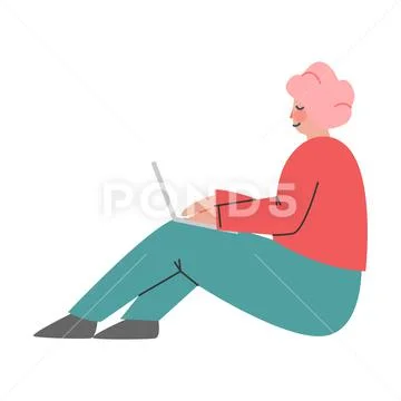 Man with Laptop Computer Spreading Fake News and Untruth Information ...