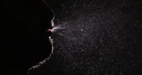 Man lets saliva out of his mouth on a bl... | Stock Video | Pond5