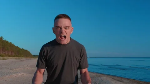 Strong Man Screaming Stock Footage ~ Royalty Free Stock Videos | Pond5