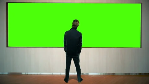 Man Looking Green Screen Interior Panel ... | Stock Video | Pond5