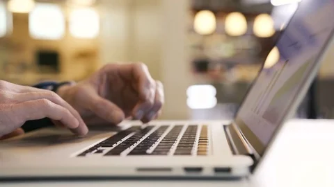 Man looks at email diagram and chart wit... | Stock Video | Pond5