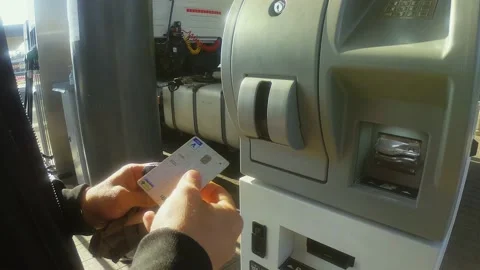 A Man Make A Fuel Pump Payment With Card | Stock Video | Pond5